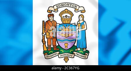 3D Flag of Edmonton, Canada. 3D Illustration Stock Photo - Alamy