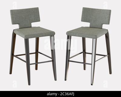 Bar stool top view on white background 3d rendering Stock Photo - Alamy