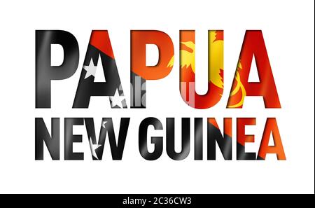 Papua New Guinea flag text font. National symbol background. Papua New ...