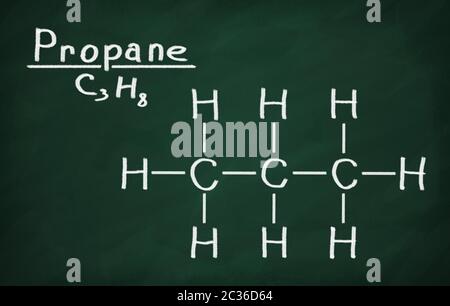Structural model of Propane on the blackboard Stock Photo - Alamy