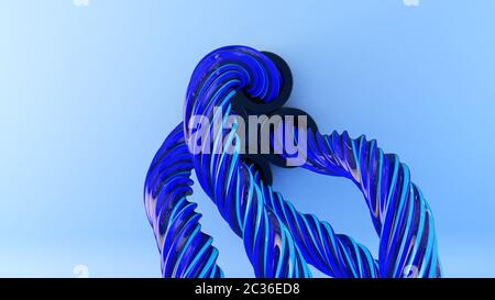 Abstract twister cable plugged into the wall. Technology or industrial ...