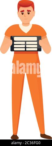 Sad prison man icon. Cartoon of sad prison man vector icon for web ...