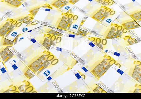 Many euro banknotes making european currency background Stock Photo - Alamy