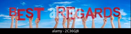 People Hands Holding Word Best Regards, Isolated Background Stock Photo ...