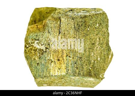 Pyrit, closeup of the gemstone cut out on a white background Stock ...
