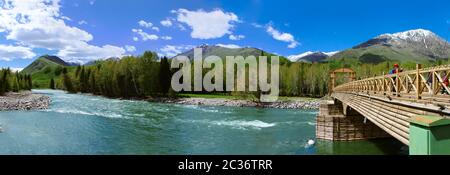 Hemu river scenery near the beautiful Hemu Village in Altay prefecture ...