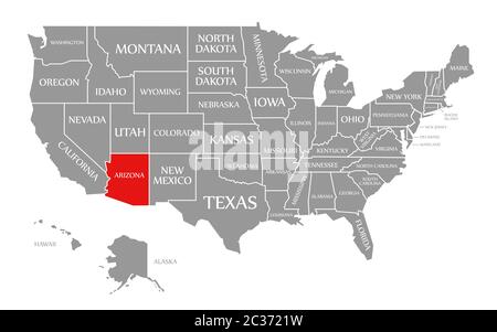 Map of Arizona Counties Stock Photo - Alamy