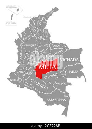 Meta Colombia Map in grey Stock Photo - Alamy