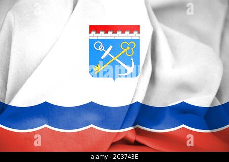 3D Flag of Leningrad Oblast, Russia. 3D Illustration Stock Photo - Alamy