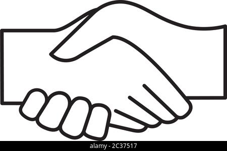 deal handshake line icon, outline symbol, vector illustration, concept ...