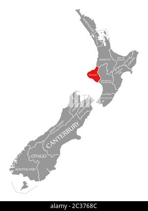 Taranaki New Zealand map with national flag illustration Stock Photo ...