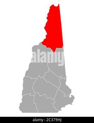 Map of Coos in New Hampshire Stock Photo - Alamy