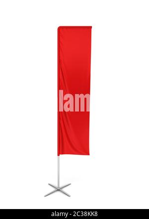 Blank rectangle flag banner. 3d illustration isolated on white ...