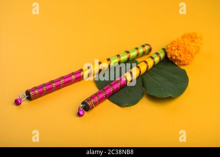 Indian Festival Dussehra and Navratri, showing golden leaf (Bauhinia ...