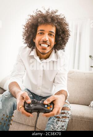 Modern Freelance Concept. Young arabic woman working on laptop computer ...