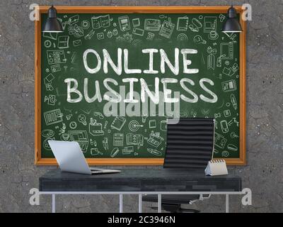 Blog concept drawn on a wall watched by business people Stock Photo - Alamy