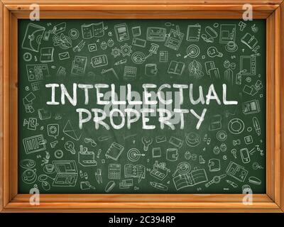 Intellectual Property - Hand Drawn on Green Chalkboard Stock Photo - Alamy