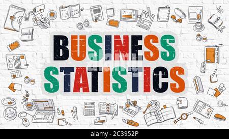Statistics Concept with Doodle Design Icons Stock Photo - Alamy