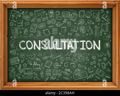 Consultation - Hand Drawn on Green Chalkboard Stock Photo - Alamy