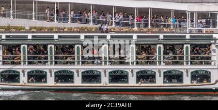 Water bus at sailing along Sumida river, Tokyo, Japan Stock Photo - Alamy