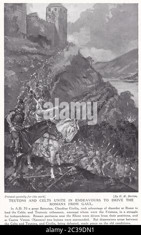 Teutons, a Germanic Tribe. Cimbrian War. Capture of King of Teutons ...