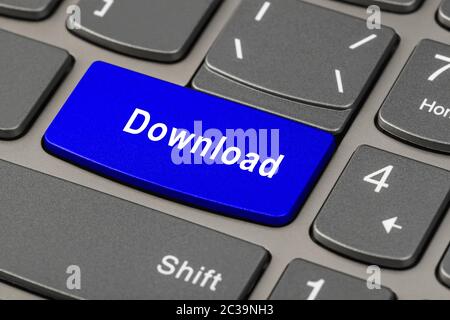 Computer notebook keyboard with Download key Stock Photo - Alamy