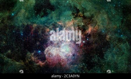 Green cosmic background. Nebulae space. Elements of this image ...