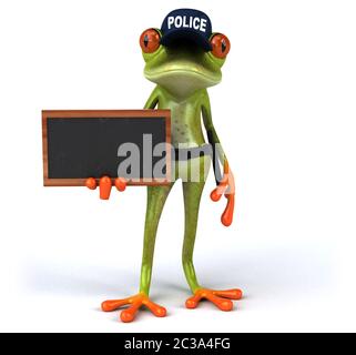 Fun 3D Cartoon frog police officer Stock Photo - Alamy