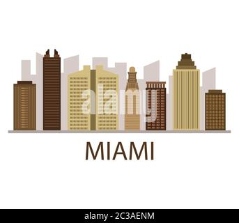 Miami city skyline silhouette background Stock Photo - Alamy