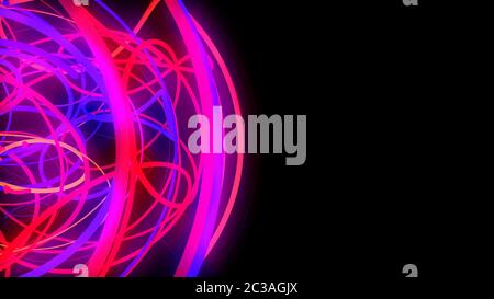 The mess tangling of the neon lines. It,s without direction Stock Photo ...