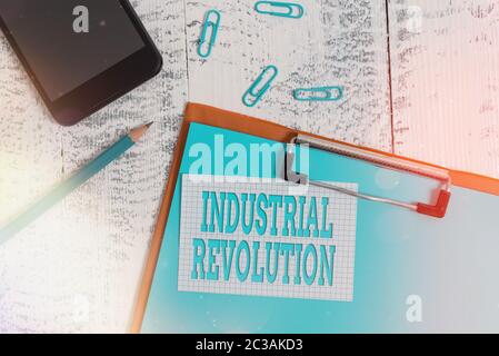 Handwriting text writing Industrial Revolution. Conceptual photo ...