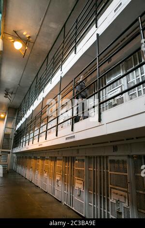 Rosharon Texas USA, August 26 2013: Inmates wearing white uniforms ...