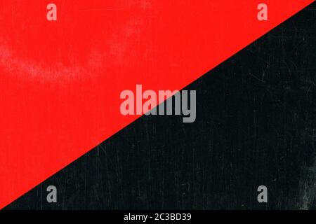 diagonally bisected red and black flag of anarchy Stock Photo - Alamy