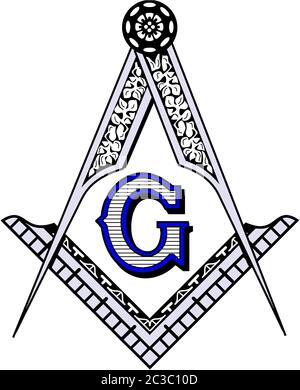square and compass masonic occultism sacred society illustration Stock ...