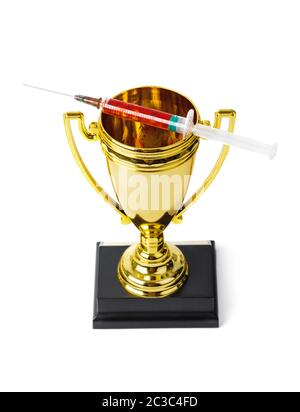 Drugs, award and syringe Stock Photo - Alamy