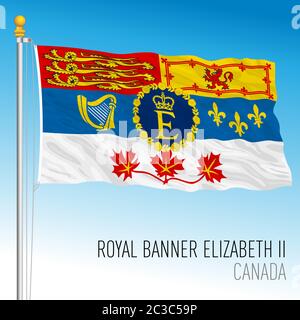 Royal standard of Canada flag, Queen Elizabeth II Stock Vector Image ...