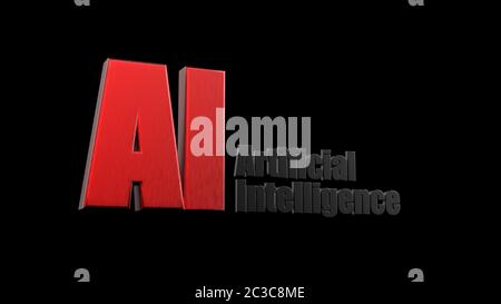 The 3d rendering of 3D AI Wording with white background Stock Photo - Alamy
