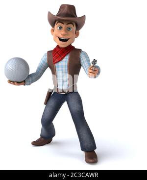 Fun Cowboy - 3D Illustration Stock Photo - Alamy