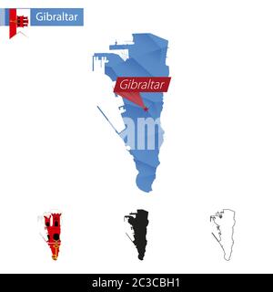 Gibraltar outline silhouette map illustration Stock Vector Image & Art ...