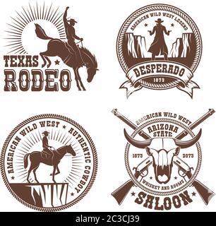 Vintage Buffalo Bull Rider Emblem Logo Design Stock Vector Image & Art ...