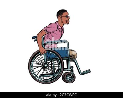 legless man disabled veteran in a wheelchair. pop art retro vector ...