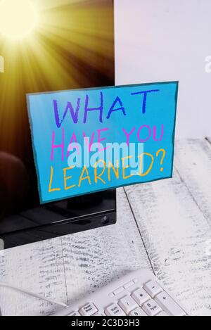 Word writing text What Have You Learned Question. Business photo ...