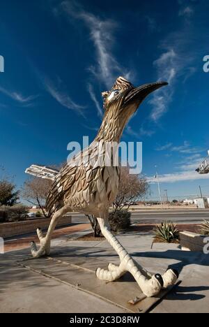 Paisano Pete, roadrunner statue in Fort Stockton, Stockton Plateau ...