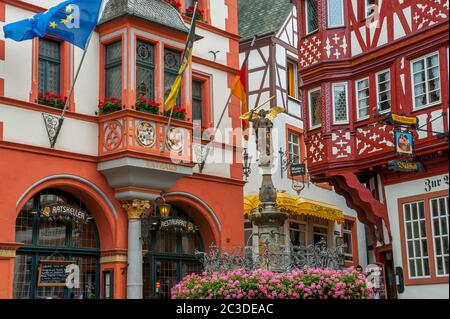 The market square of Cochem, district of Cochem-Zell, Rhineland ...