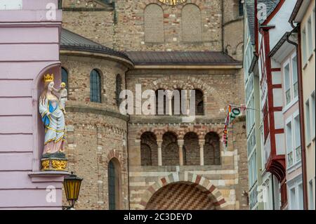 Trier, Germany. Statue of the Virgin Mary Mother of Jesus Christ inside ...