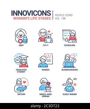 Human life stages icons set flat Stock Vector Image & Art - Alamy