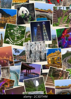 Collage of China images (my photos) - travel background Stock Photo - Alamy
