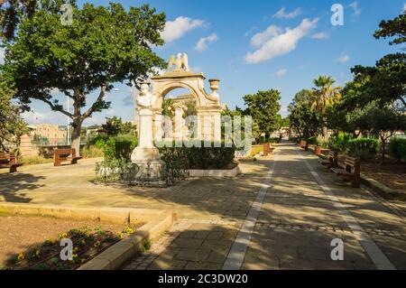 The Mall Il-Mall gardens in Floriana, Malta, park with built by ...
