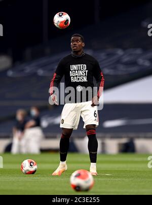 Paul Pogba of Manchester United wearing a PP earring during warmup ...