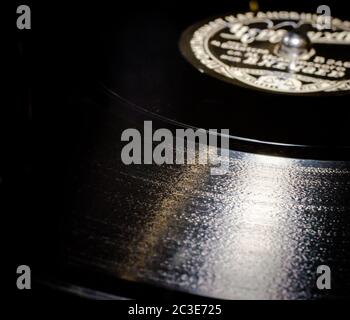 Texture of a vinyl record for a gramophone close-up Stock Photo - Alamy